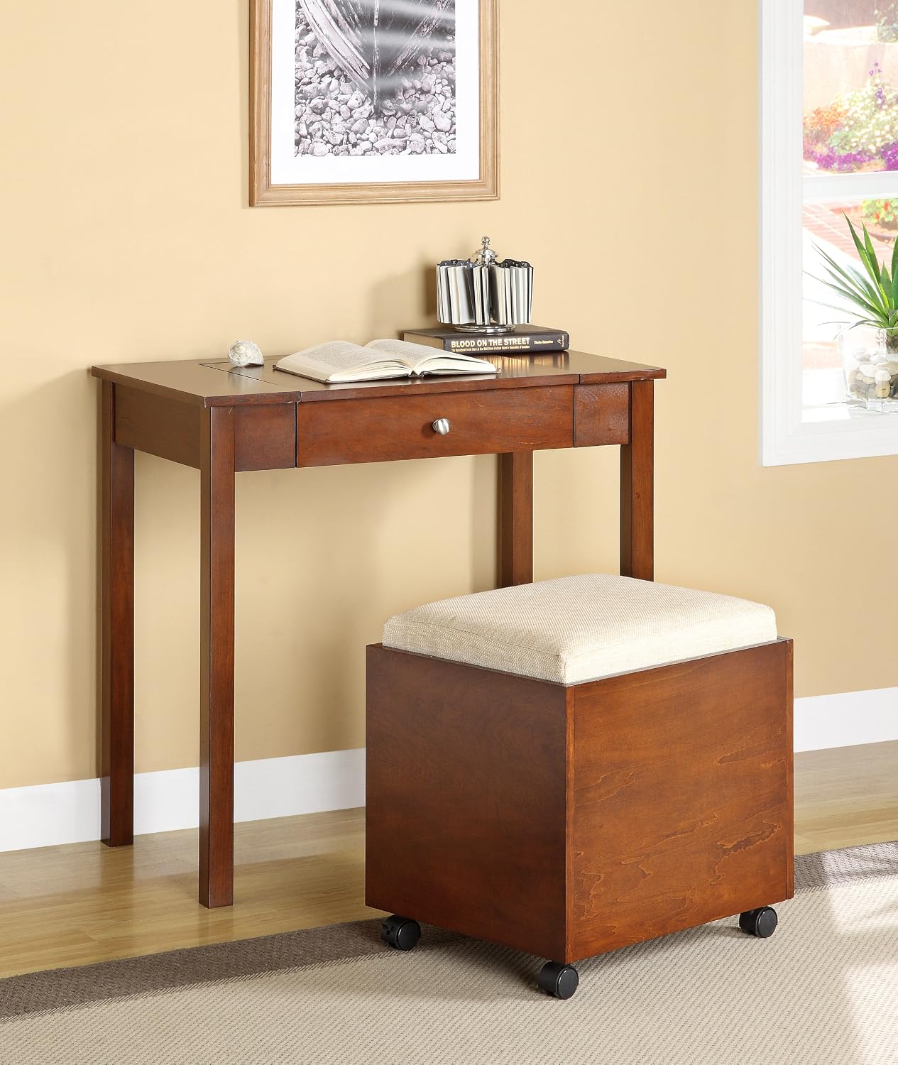 Amazon.com: Powell Cherry Lift Top Desk & Stool with Casters - 998-330 ...