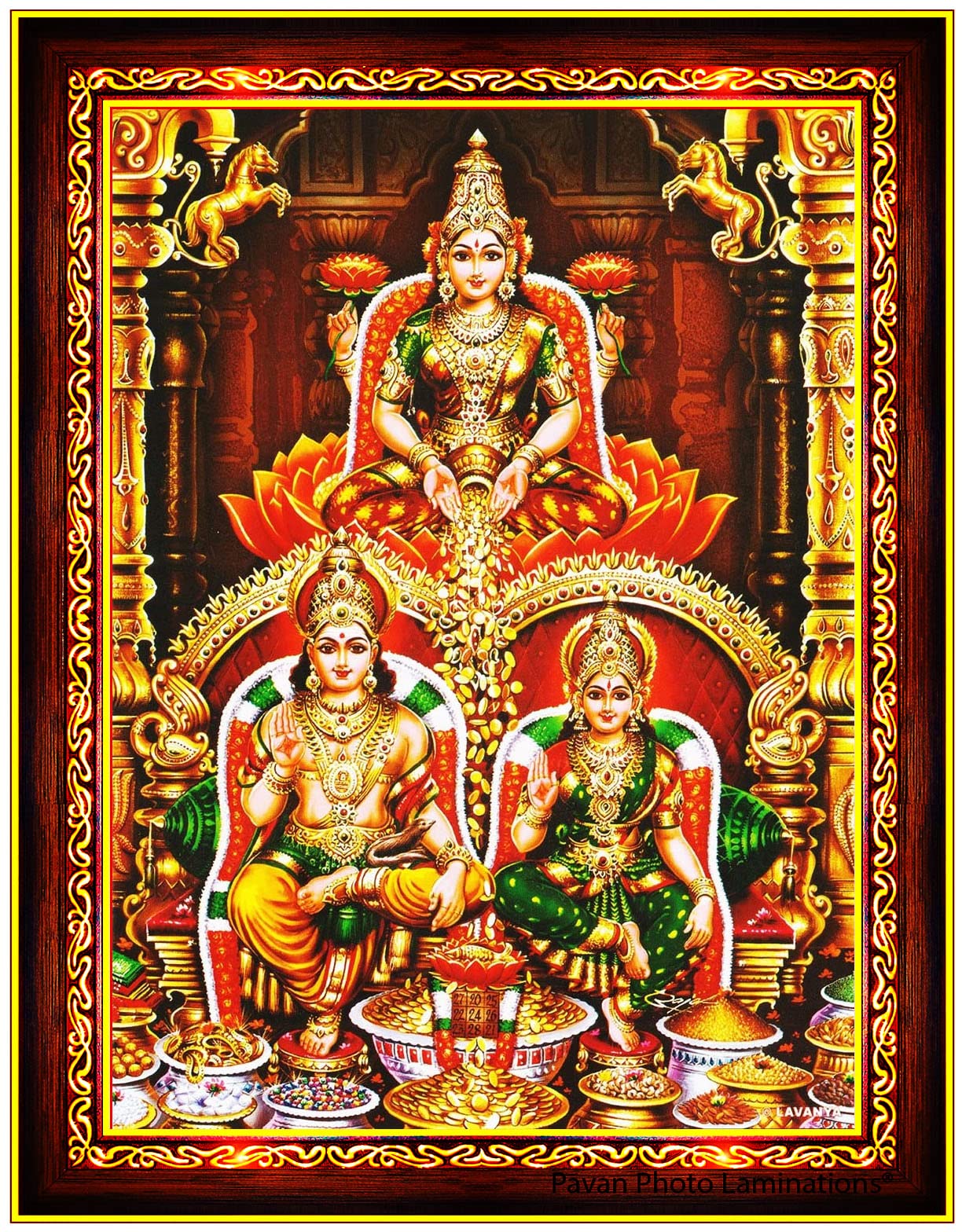 Buy Pavan Photo Laminations, Goddess Lakshmi Kubera Laxmi Kuber ...