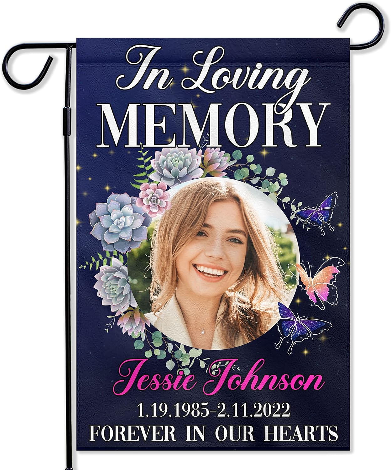 Amazon.com : Prezzy Custom Memorial Flag Personalized Garden Flag with ...