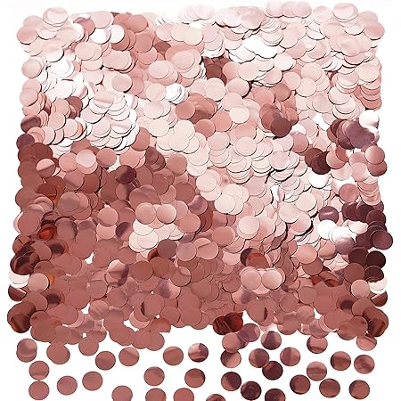 Amazon.com: Glitter Rose-Gold Foil Metallic Round Table Confetti Circle ...