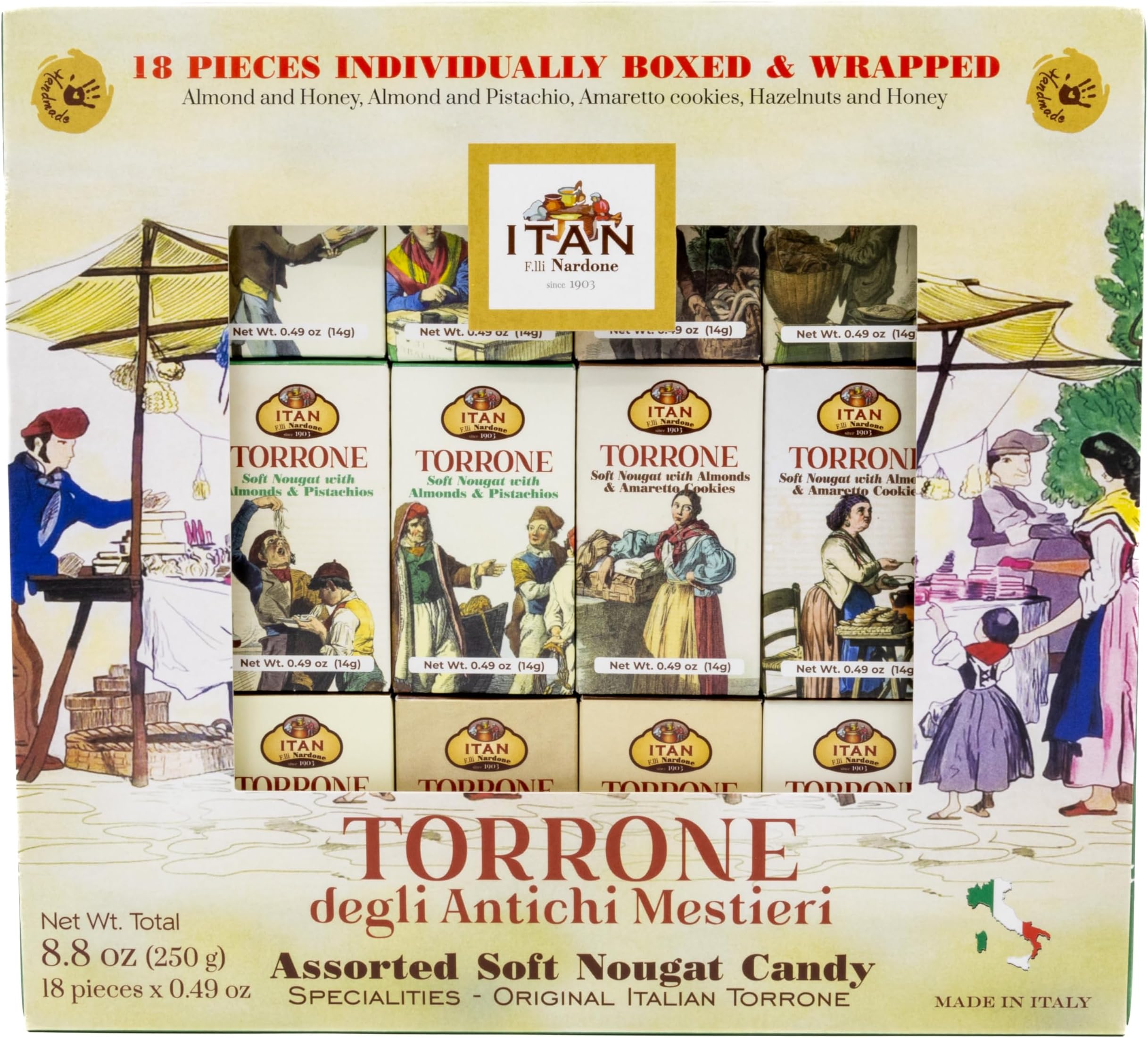 Amazon.com: Ferrara Traditional Italian Torrone 7.62 oz (180g) 18 ...
