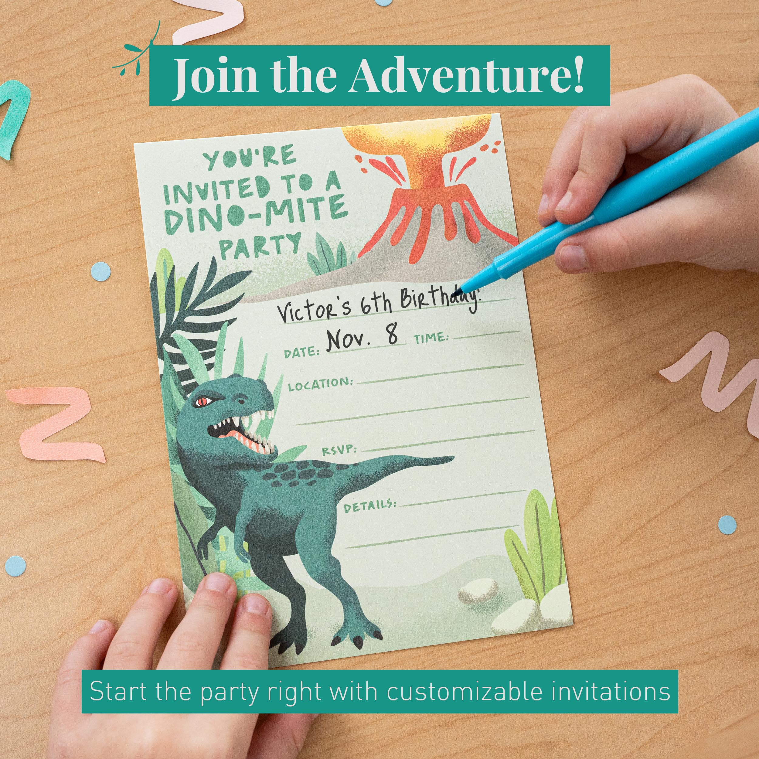 Prehistoric Dinosaur Invitations Dinosaur Invitation (Blue)
