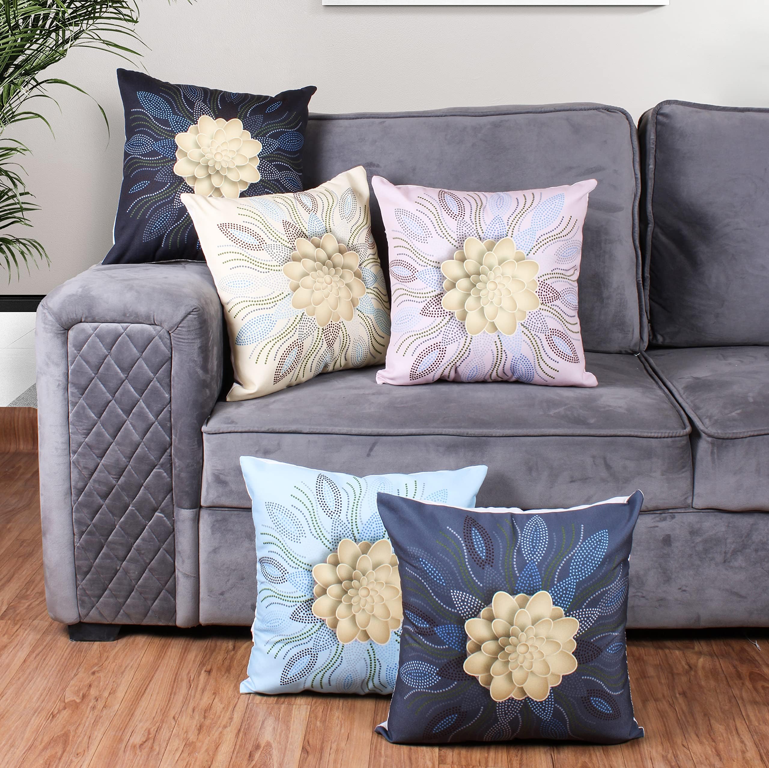 Buy Party Propz Polyester Printed Cushion Cover-Set Of 3|White Cushion ...