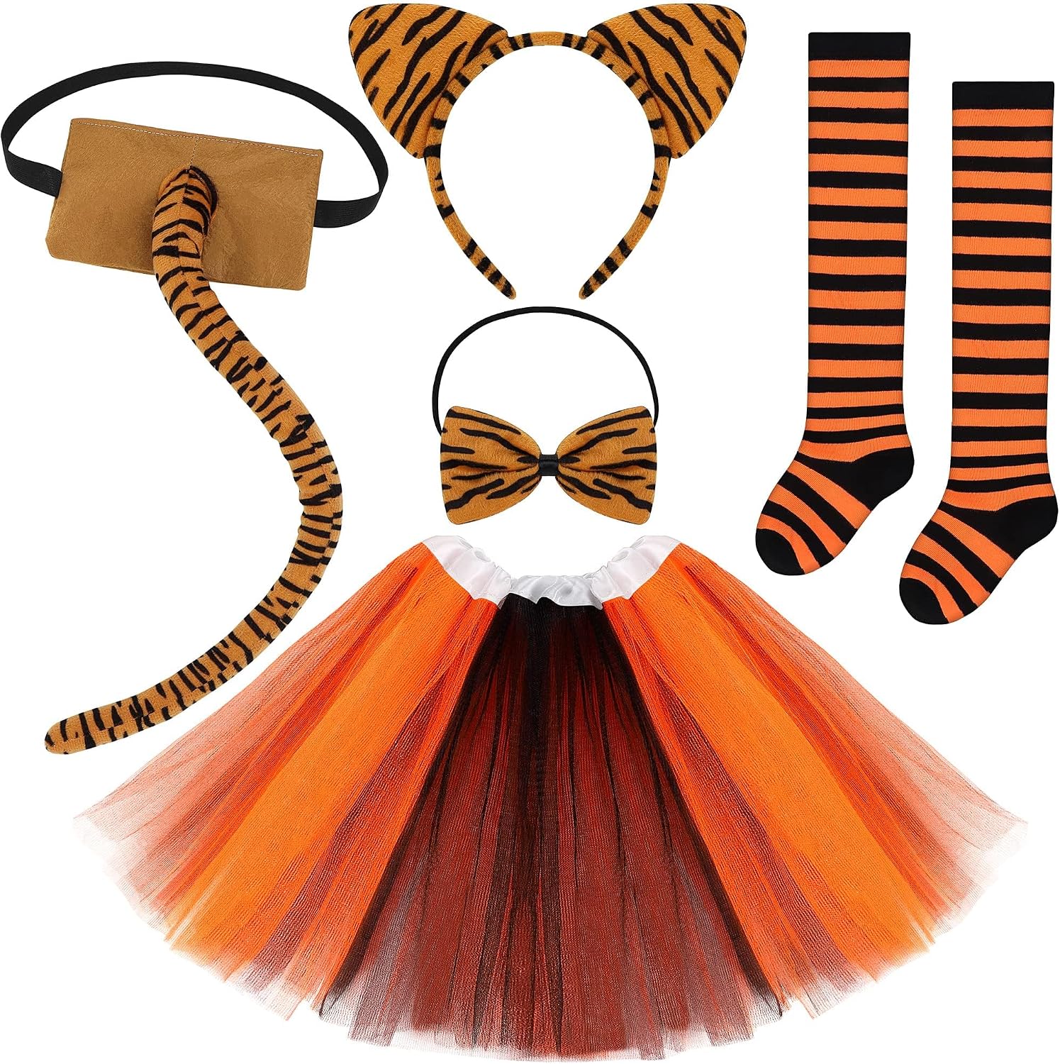 Amazon.com: AOTHSO 5 Pieces Tiger Costume Set Animal Cosplay Tiger Ear ...