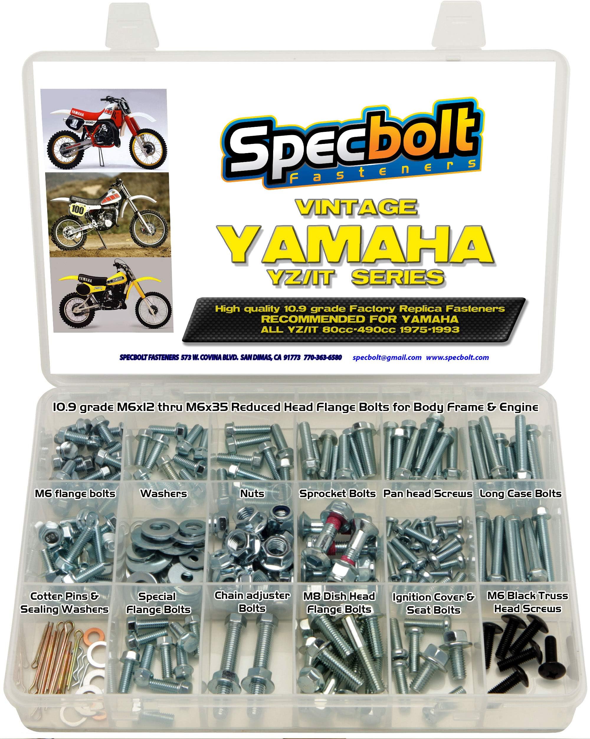 Amazon.com: 250pc Specbolt Yamaha vintage YZ IT Bolt Kit 125 175 200 ...