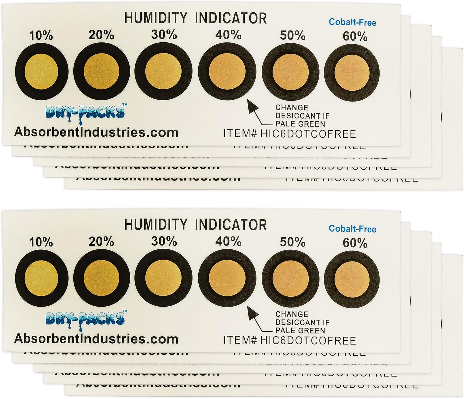 Amazon.com: Humidity Indicator Cards Cobalt Free, 6 Dot, Pack of 10 ...