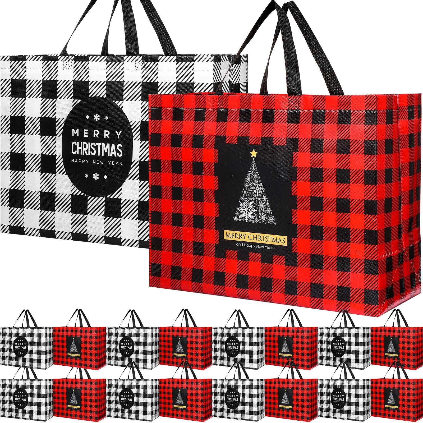 Amazon.com: YANGTE 8 Pack Extra Large Christmas Gift Bags, Reusable ...