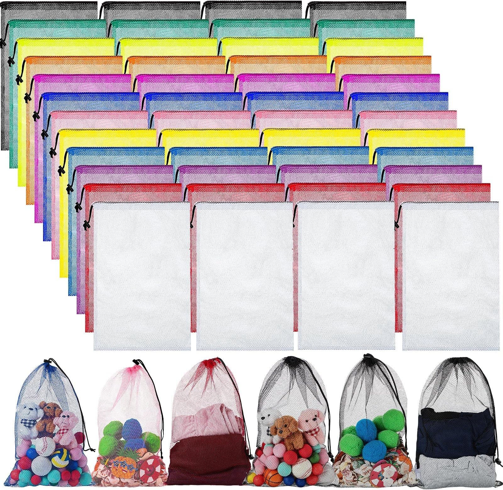Amazon.com: 48 Pcs Mesh Laundry Bags Mesh Drawstring Bags Toy Storage ...
