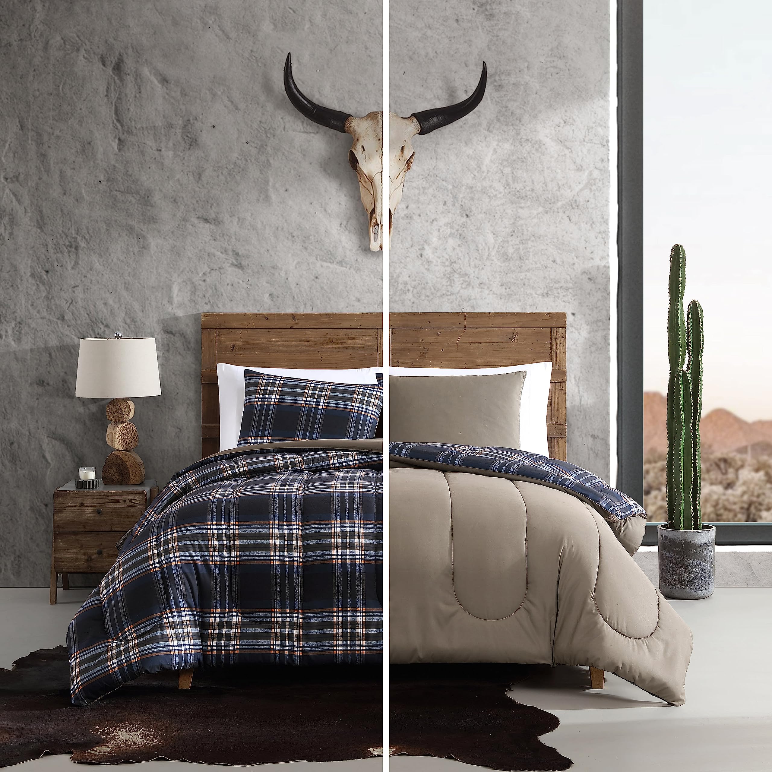 Wrangler- Queen Comforter Set, Reversible Bedding with Matching Sham(s ...