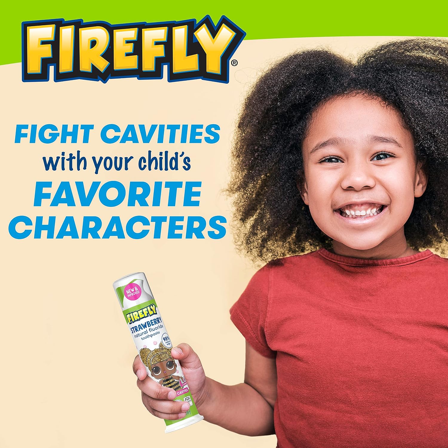 Firefly Pasta dental con flúor natural anticavidad para niños, L.O.L ...