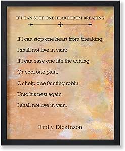 Amazon.com: Poster Master Emily Dickinson Poster - If I Can Stop One ...