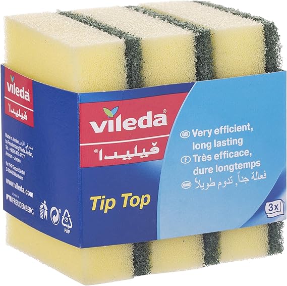 Vileda 4003790023996 Tip Top Sponge - 3 pcs: Buy Online at Best Price ...