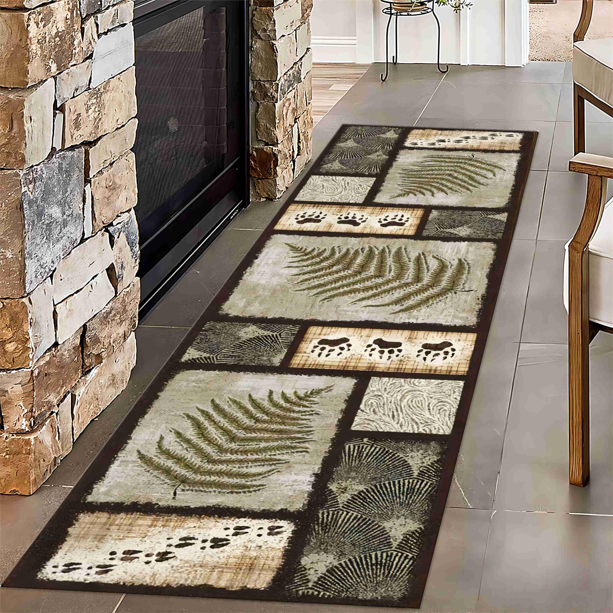 Amazon.com: LHOMKCV Vintage Farmhouse Bear Paw Runner Rug, 2x7ft ...