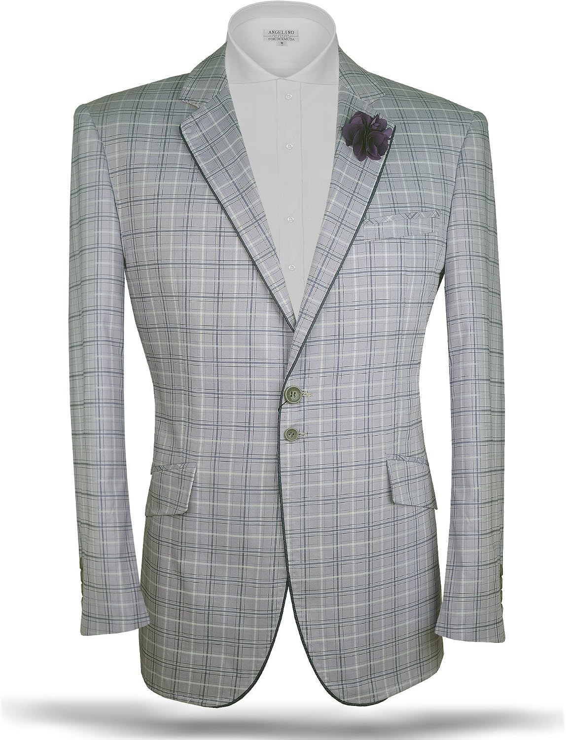 Men's Plaid Sports Jacket Grey 48R at Amazon Men’s Clothing store