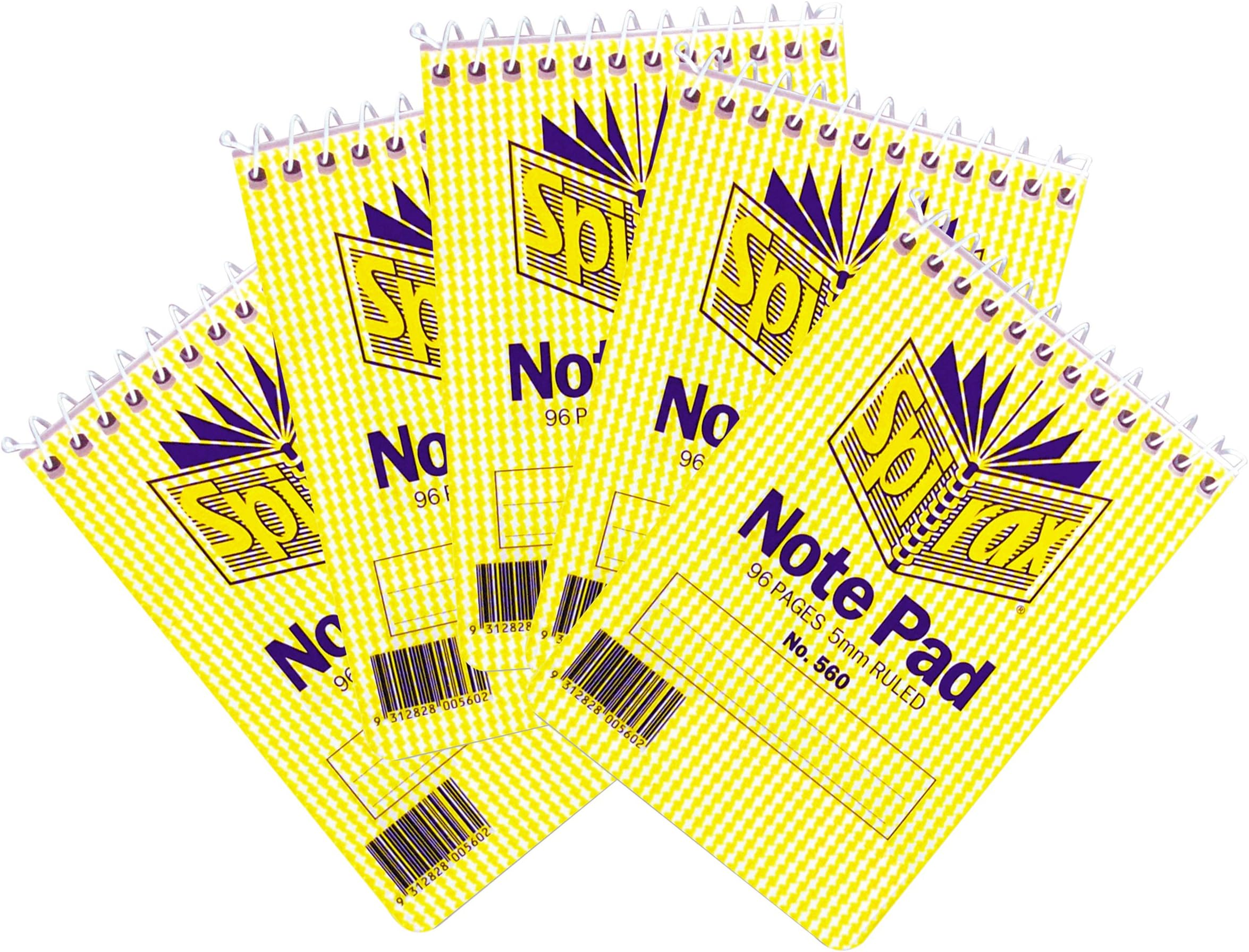 Spirax 96 Page 5mm Ruled Notebook Pack of 5, No.560 Top Opening ...