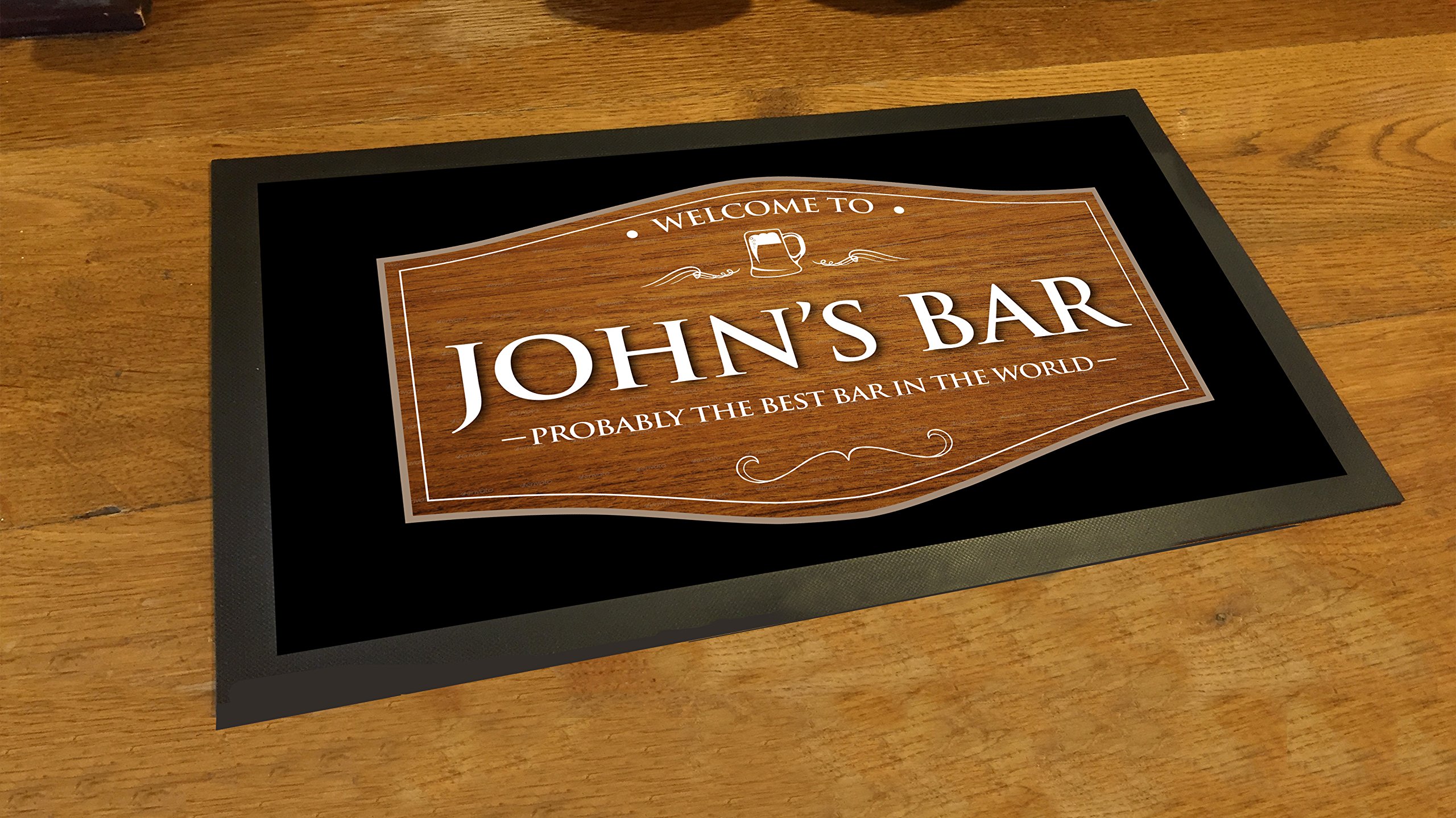 Amazon.com: Artylicious Personalised Welcome Bar Sign Wood Effect bar ...