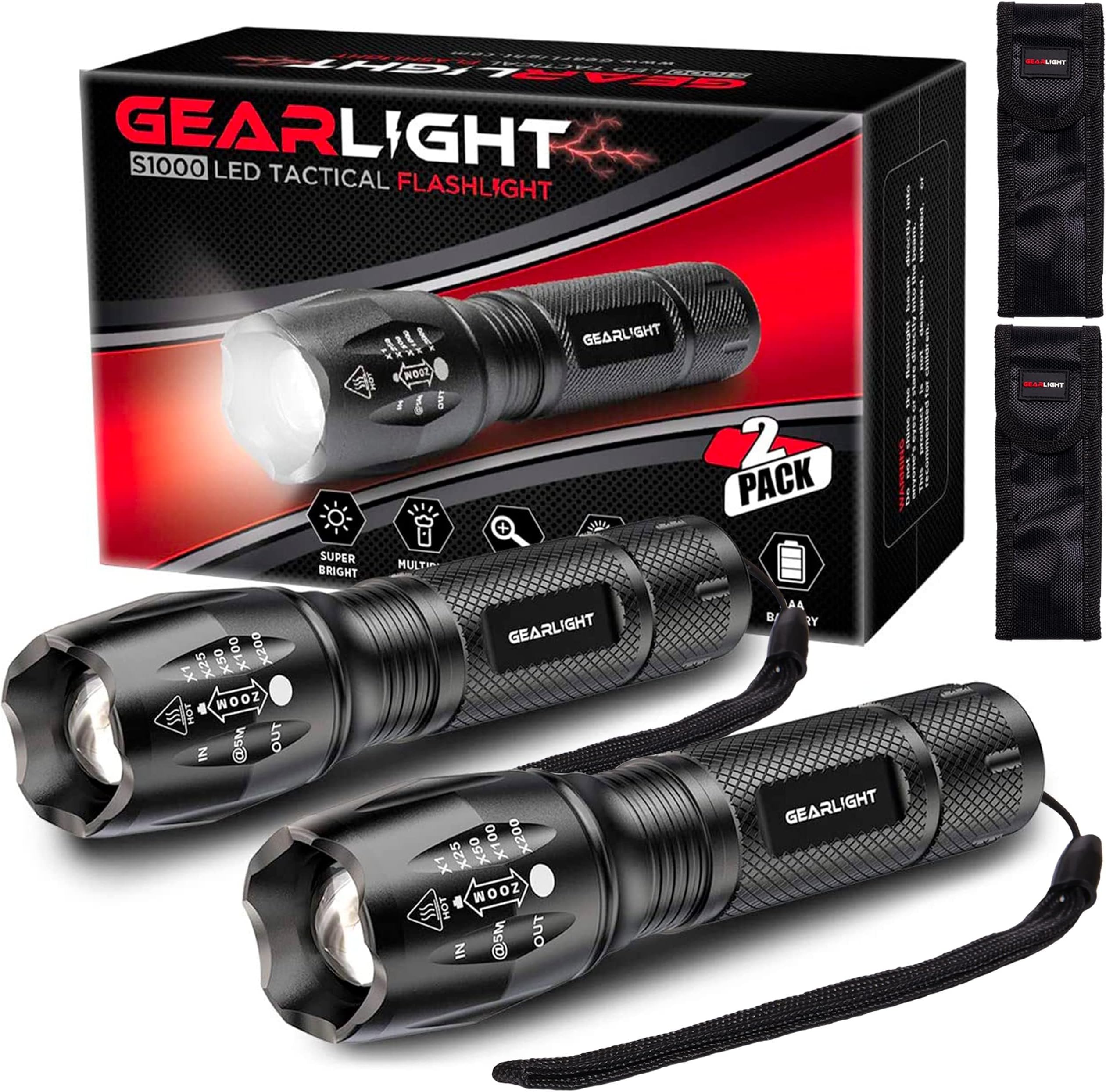 Military Grade Flashlight High Lumen 5 Modes Water Resistant LED ...