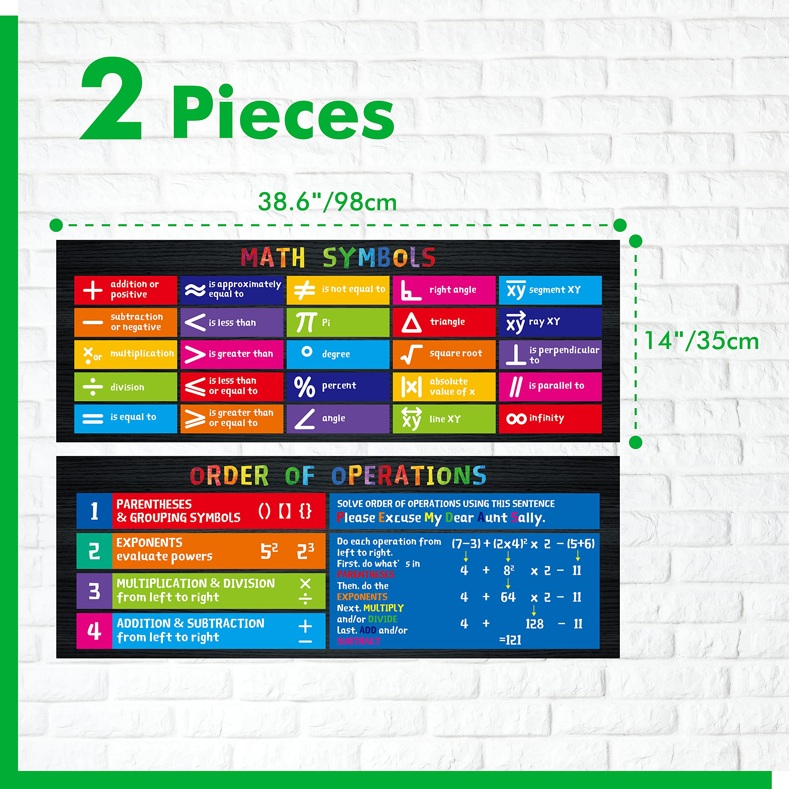 Snapklik.com : Math Symbols Poster, 2 PCS Large Math Symbols Order Of ...
