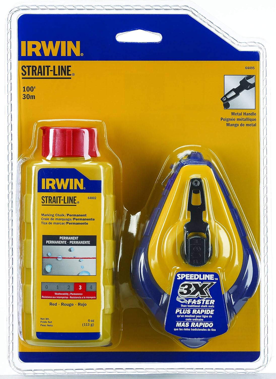 IRWIN Kit Giz de Linha 30M/100 FT com Giz para Marcar 64495 | Amazon.com.br