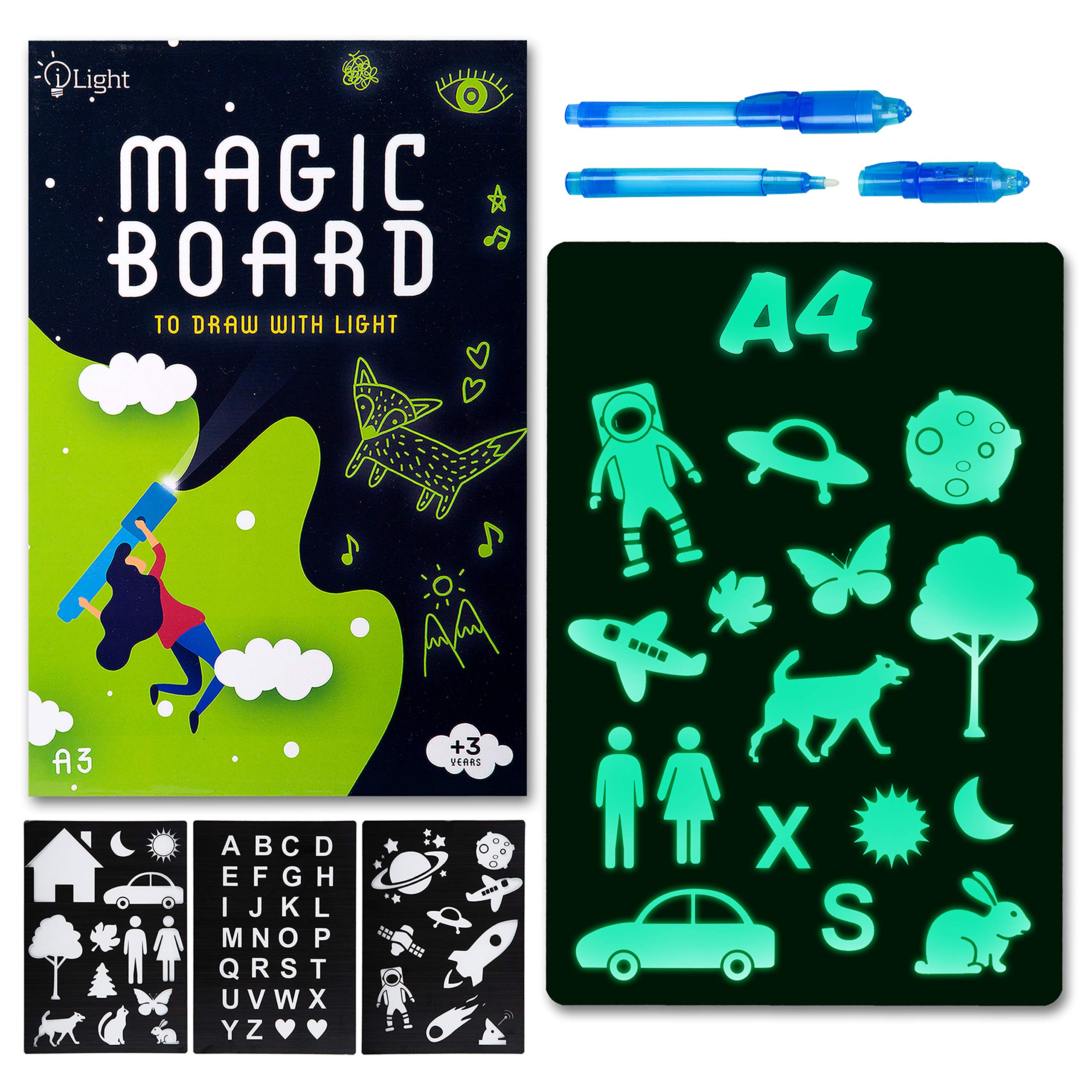 Kids Magic Glow Pad Drawing Board with Real Light [A4 Size] by iLight ...