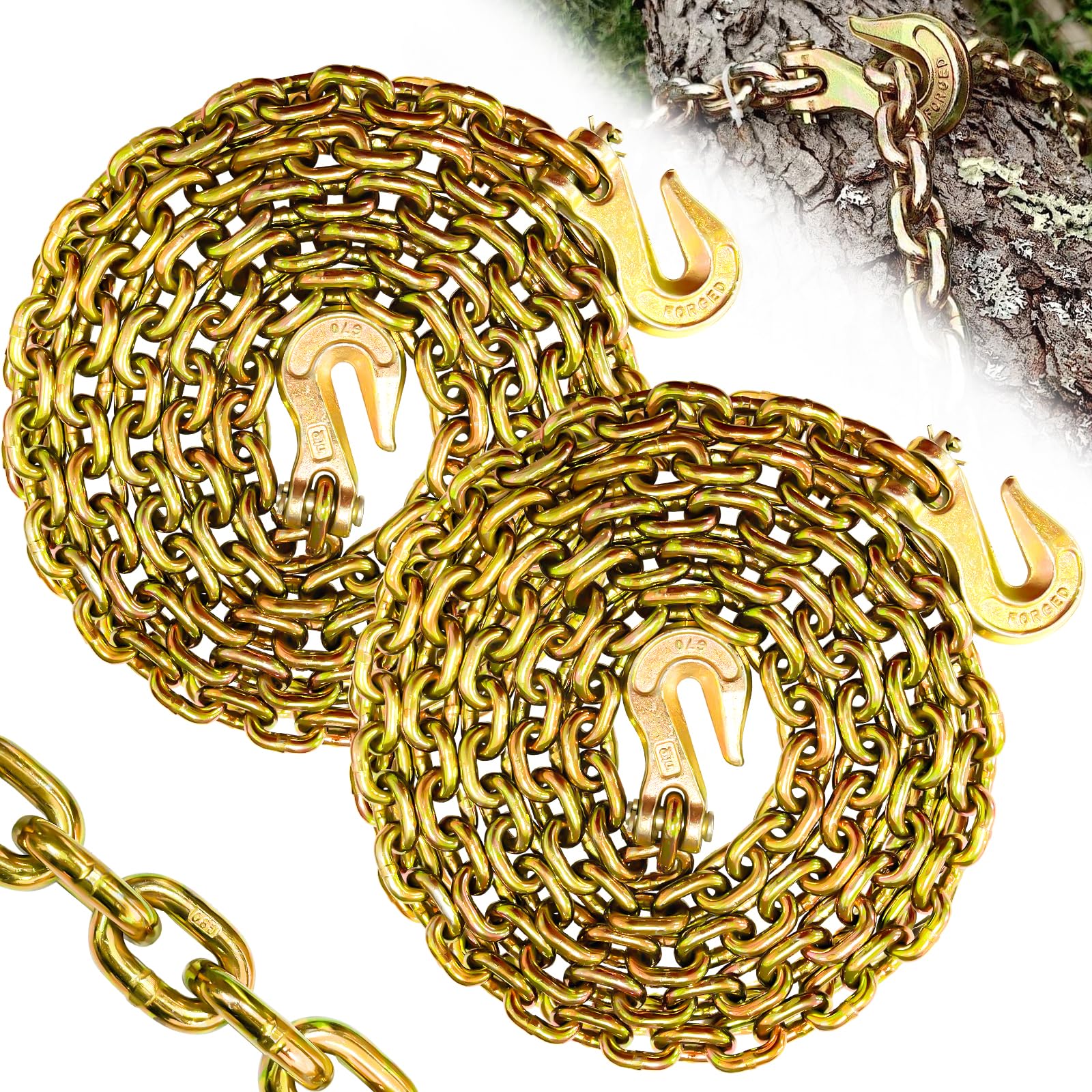 5/16" Safety Binder Chain with 15 Foot|G80 Tow Chains with G70 Heavy ...