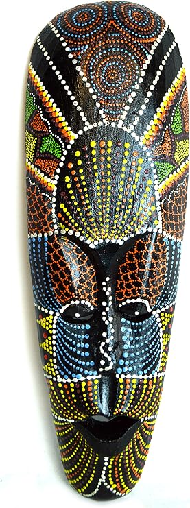 Amazon.com: WorldBazzar 20" AFRICAN HAND CARVED ABORIGINAL DOT ART ...