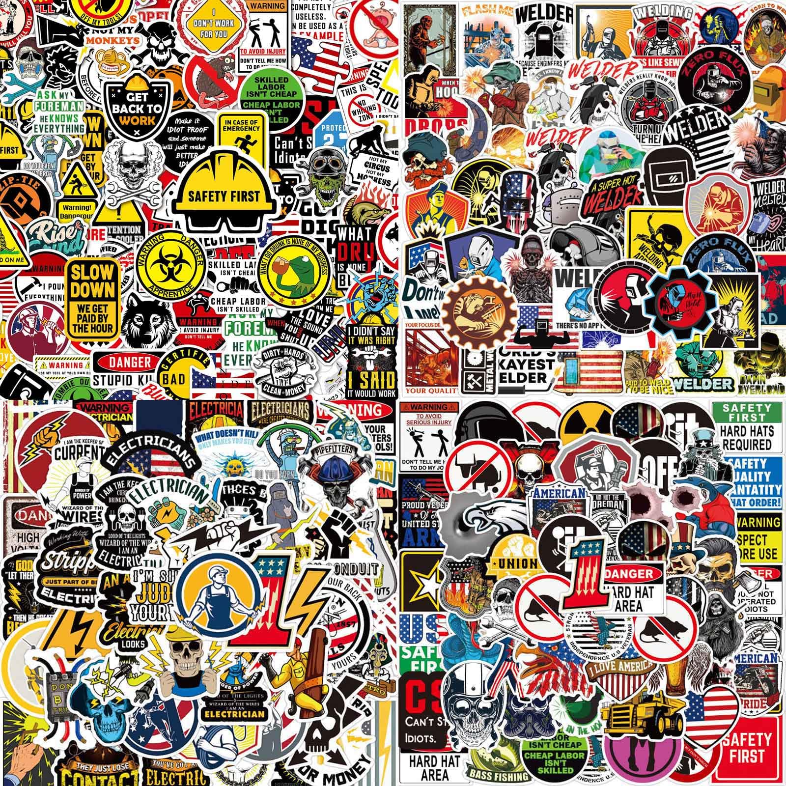 Amazon.com: 300pcs Hard Hat Stickers for Tool Box Helmet, Funny ...