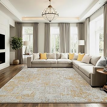 Amazon.com: ILANGO Area Rug 8x10 ft for Living Room Bedroom Machine Washable Rugs with Non Slip ...