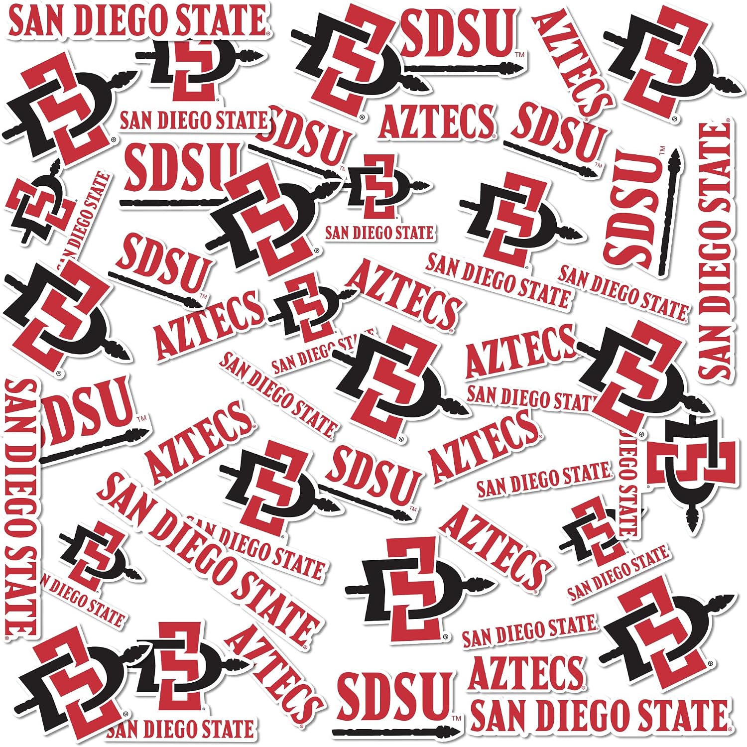 Amazon.com: San Diego State University Spirit Logo Vinyl Large Deluxe ...