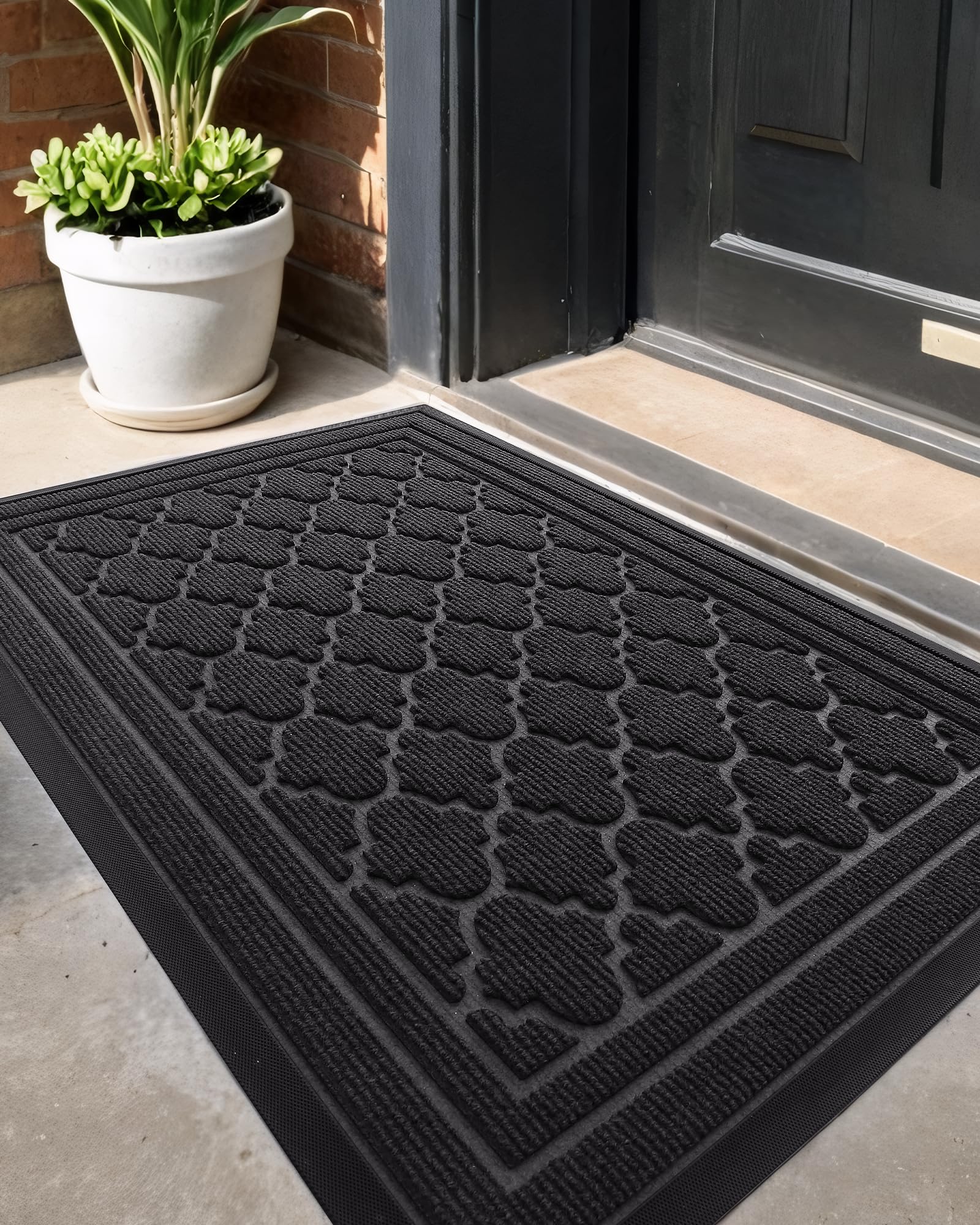 Color&Geometry Outdoor Door Mat, 2'X3' Heavy Duty Waterproof Non Slip ...