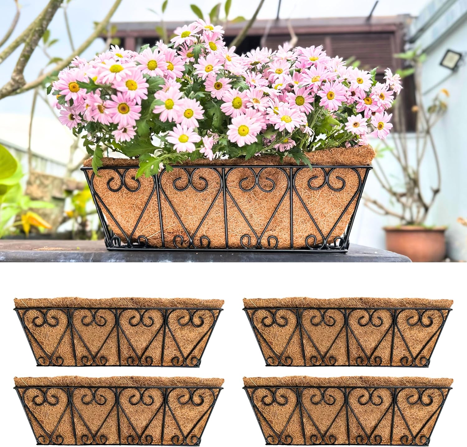Amazon.com: Maxona Large Wall Hanging Baskets, 4 Pack, 16 Inch Wall ...
