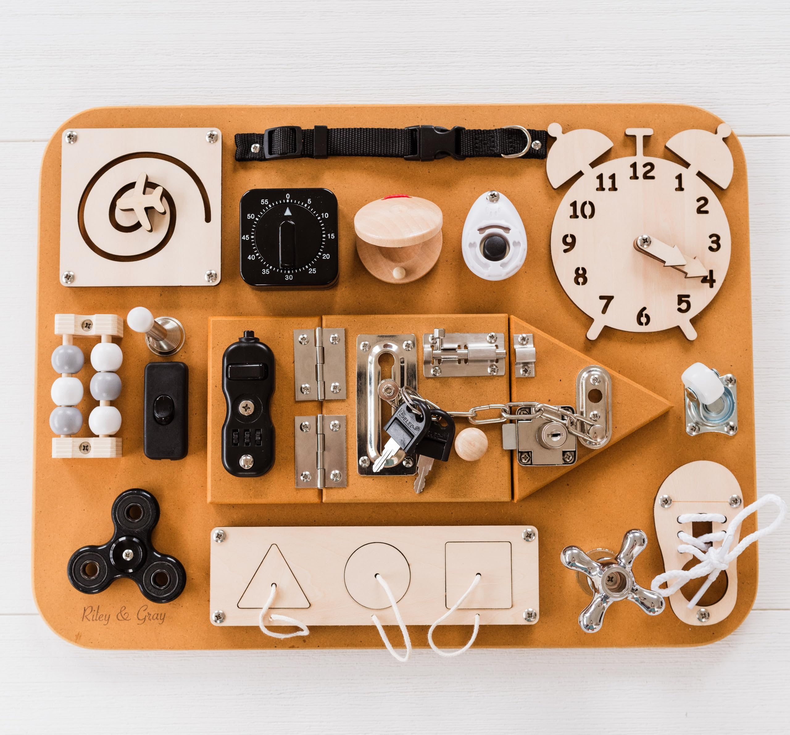 Riley & Gray Montessori Toys for Toddlers, Busy Board for Toddlers 1-3 ...