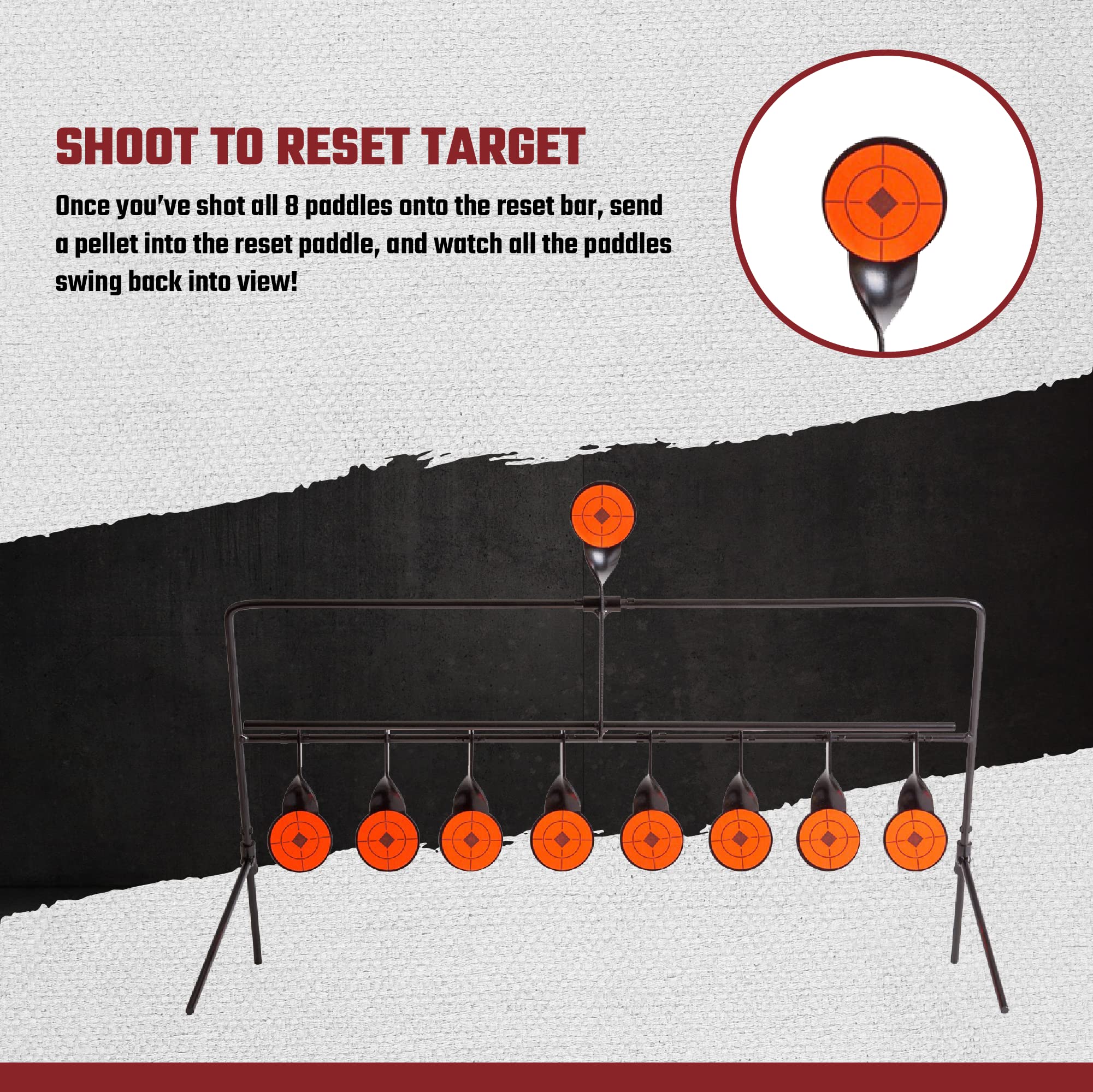 Snapklik.com : Crazy Eights Reset Airgun Target