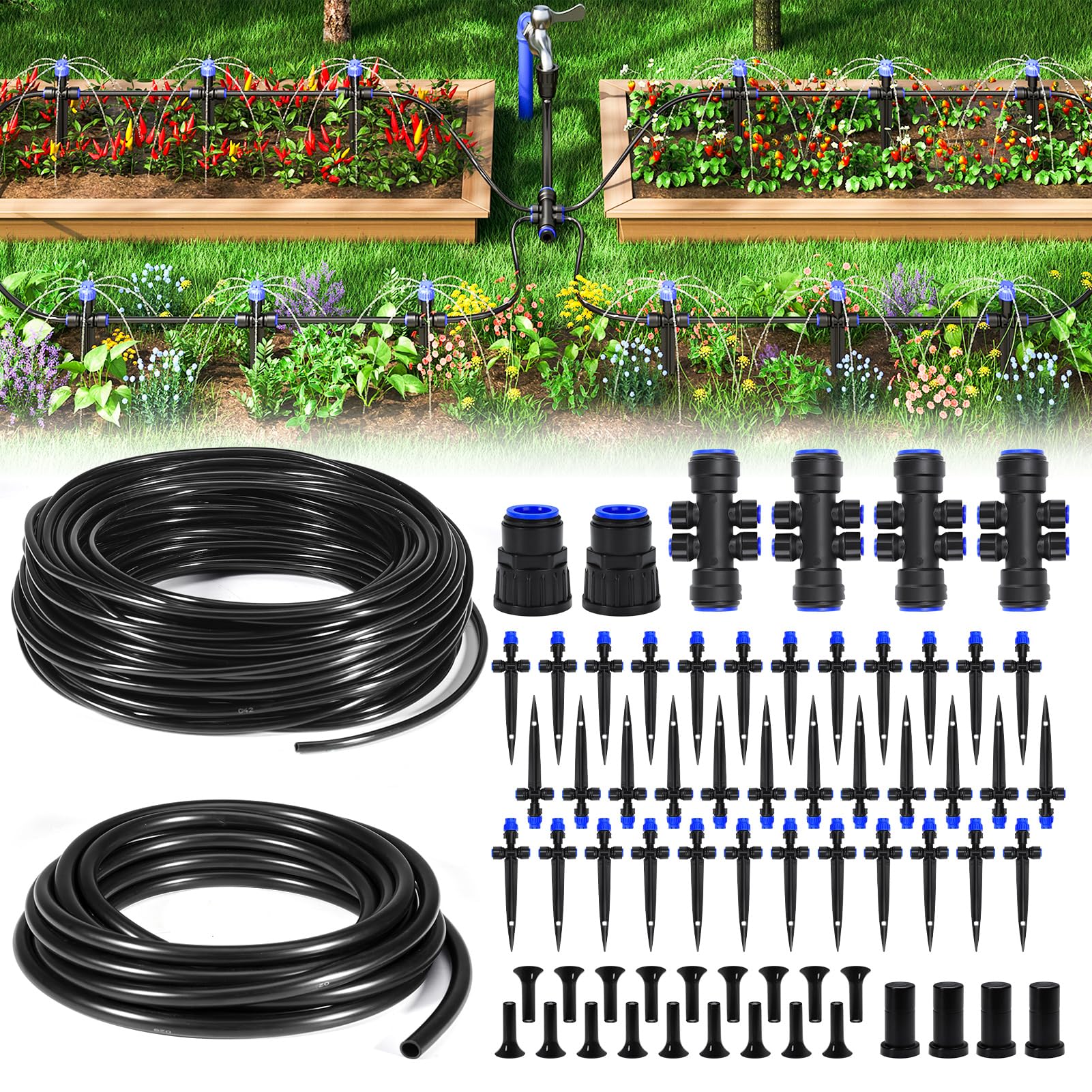 Snapklik.com : 210FT Garden Watering System, Drip Irrigation Kits For ...
