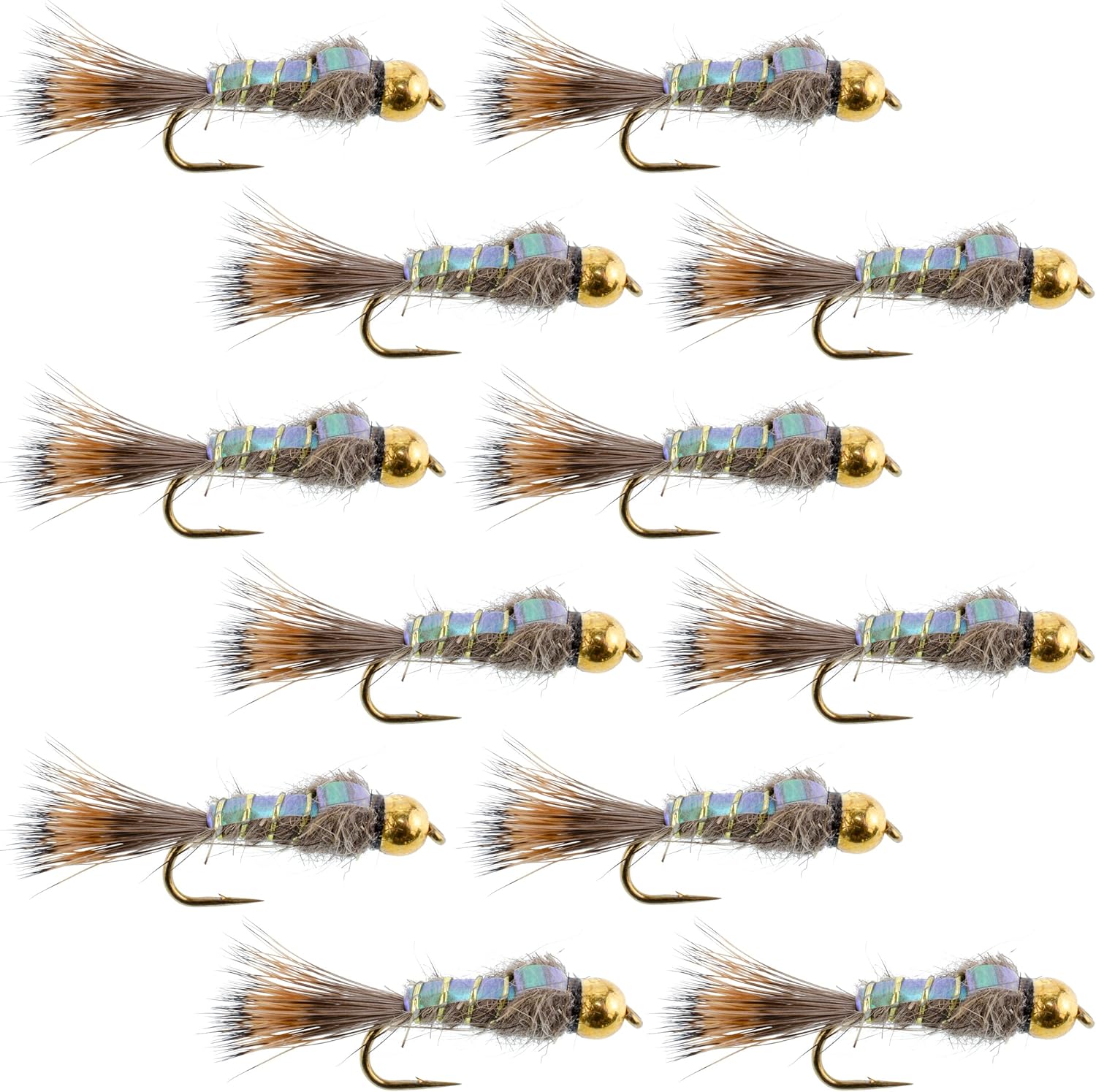 Amazon.com : The Fly Fishing Place Bead Head Nymph Fly Fishing Flies ...