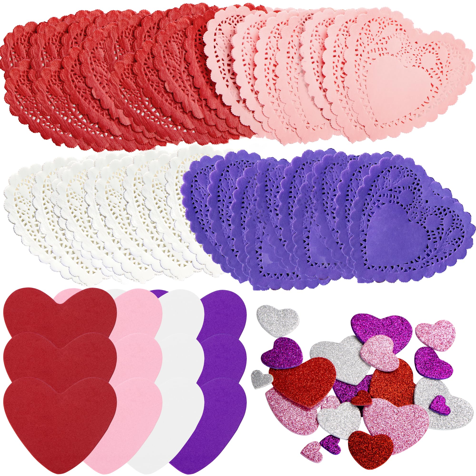 Amazon.com: JOYIN 86 Pcs Valentines Day Heart Doilies Craft Gift Set ...