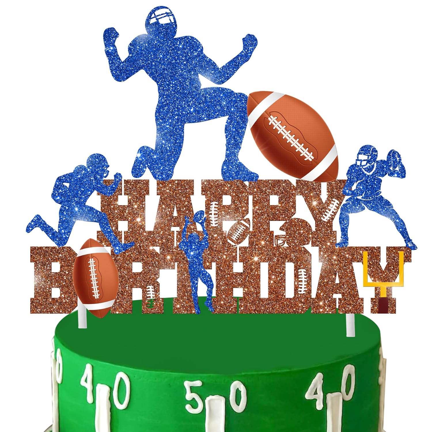Football Party Cake Topper Football Happy Birthday Cake Pick Football ...