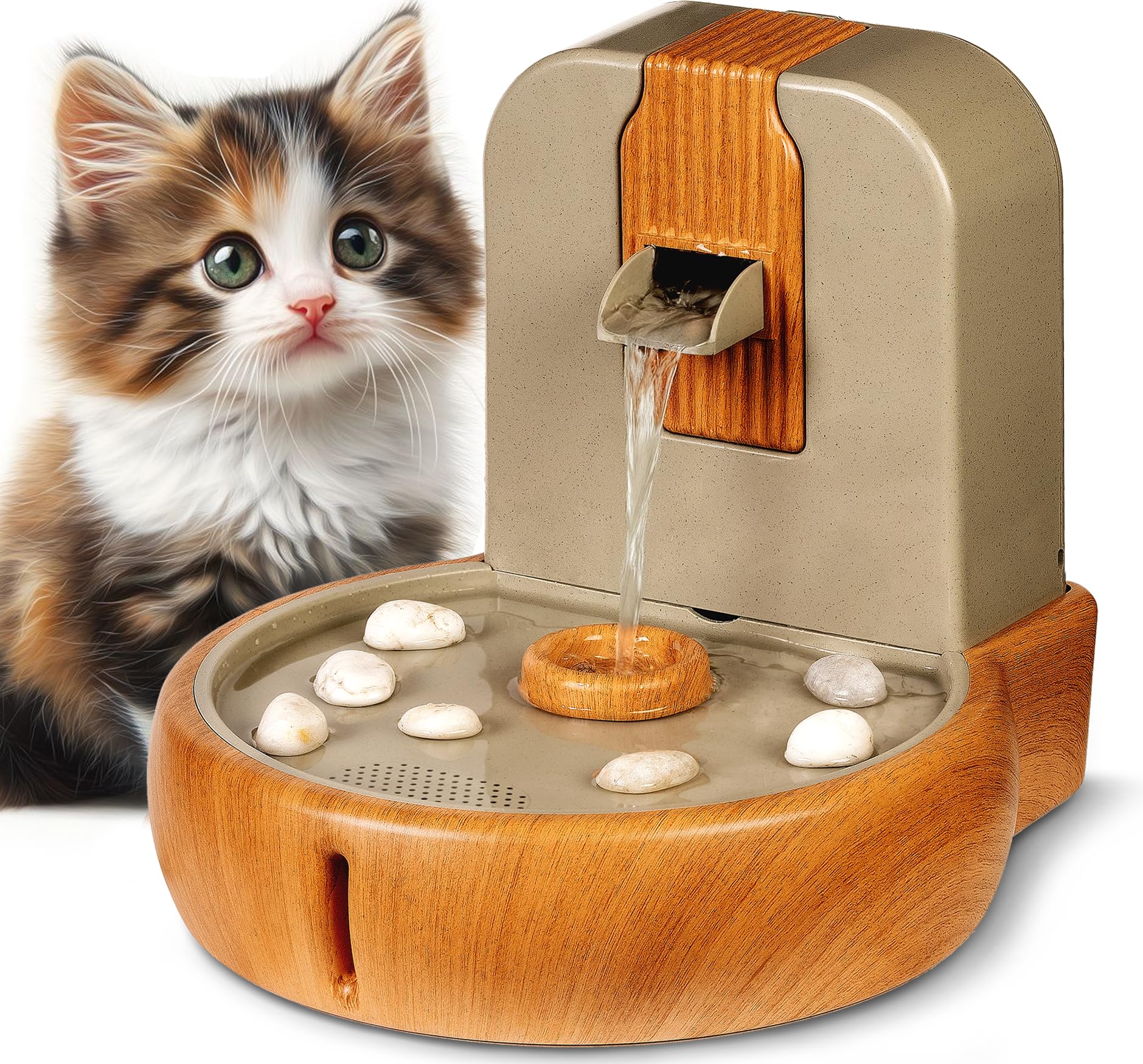 Amazon.com : Cat Water Fountain – Eco-Friendly Zen Cat Fountain with ...