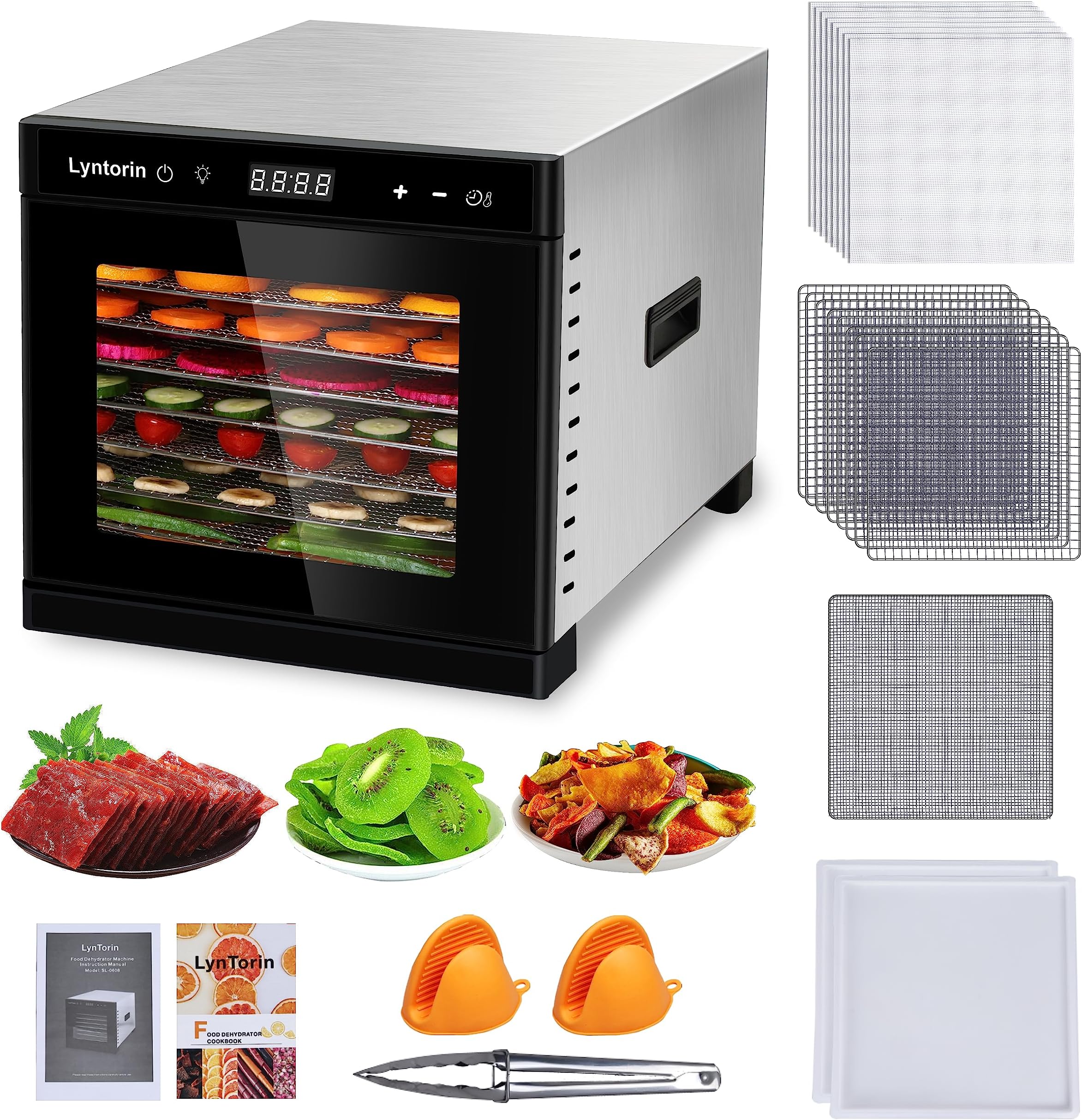 Amazon.com: LynTorin Food Dehydrator Machine, 700W 8 Trays Dehydrators ...