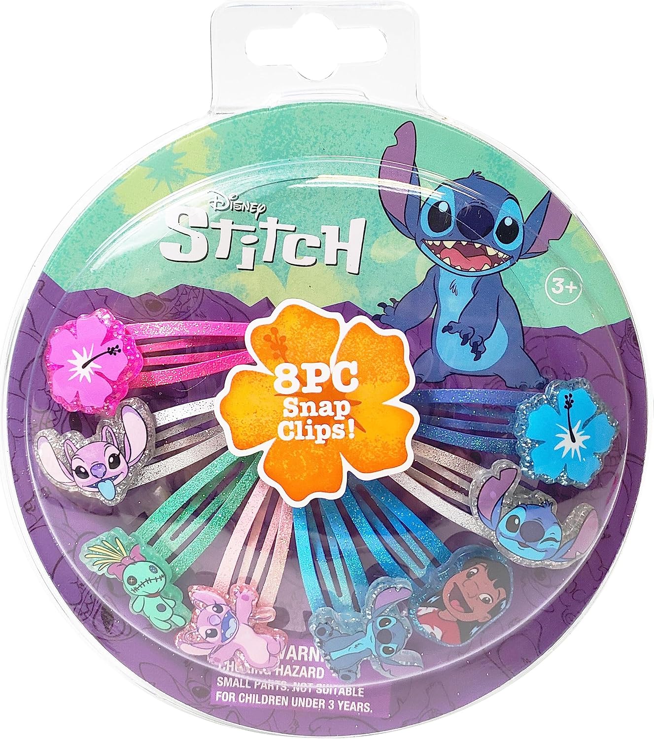 Disney Stitch Kids Hair Clips for Girls Snap Clips 8 Pack Multi Color ...