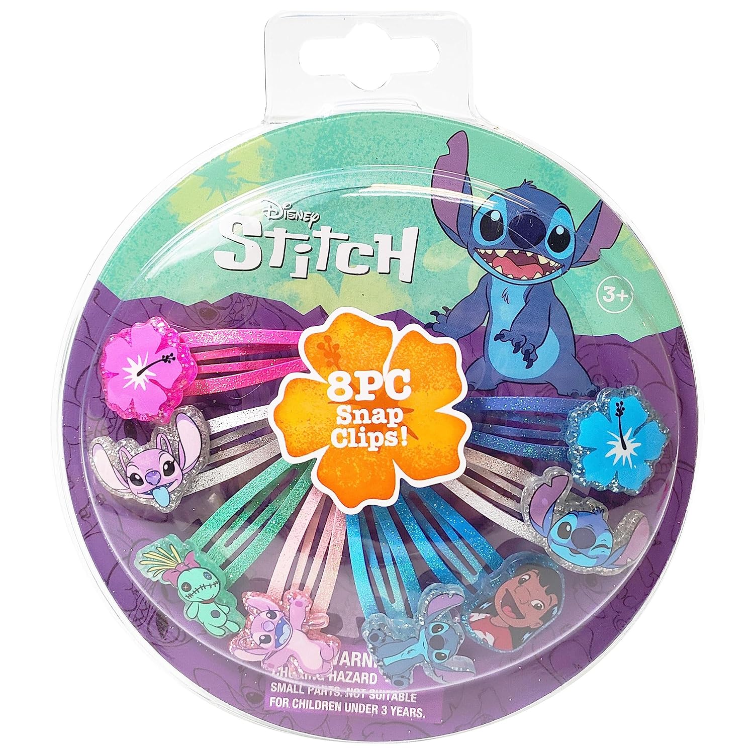 Amazon.com : Disney Stitch Kids Hair Clips for Girls Snap Clips 8 Pack ...
