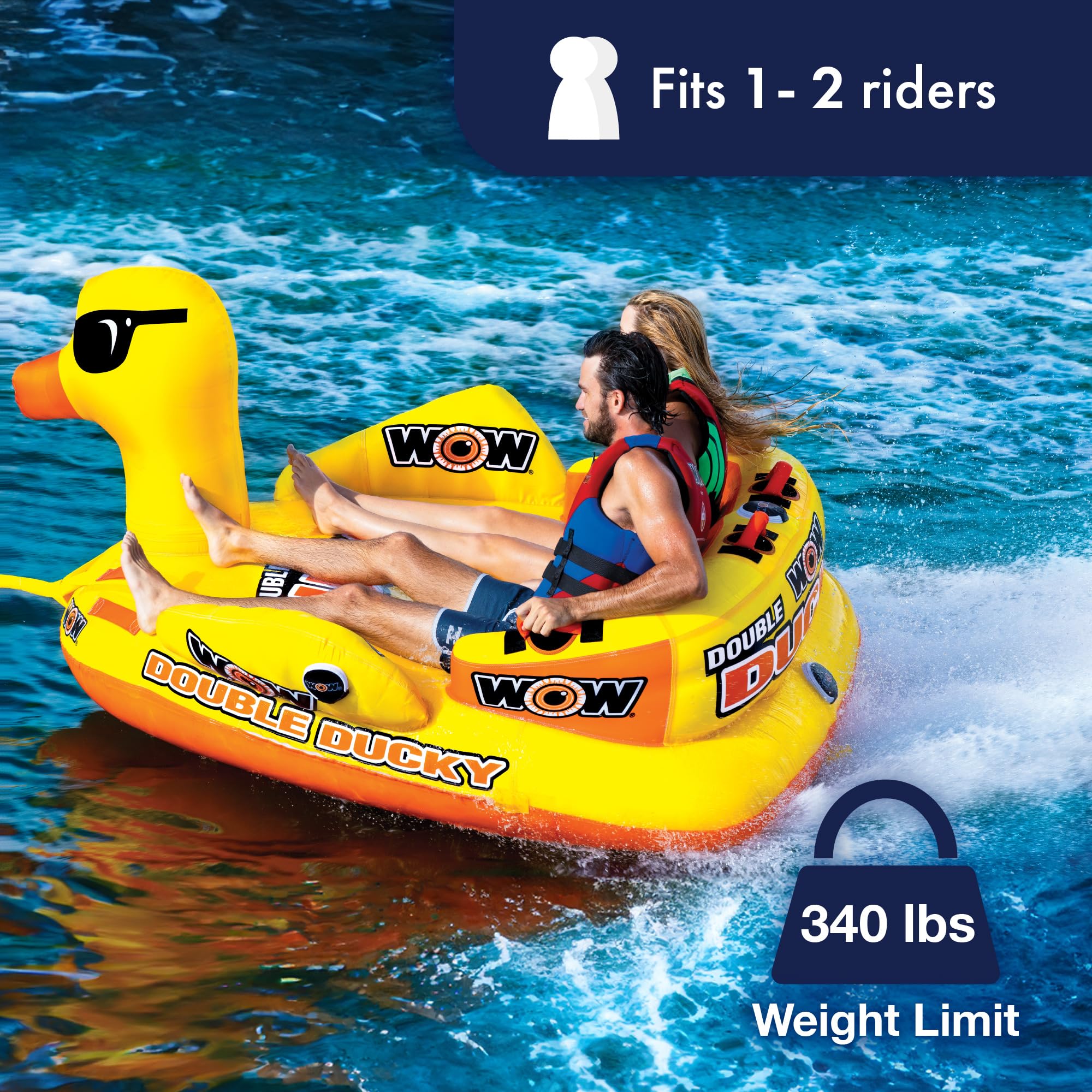 Snapklik.com : Double Ducky Towable Deck Tube For Boating 1-2 Person ...