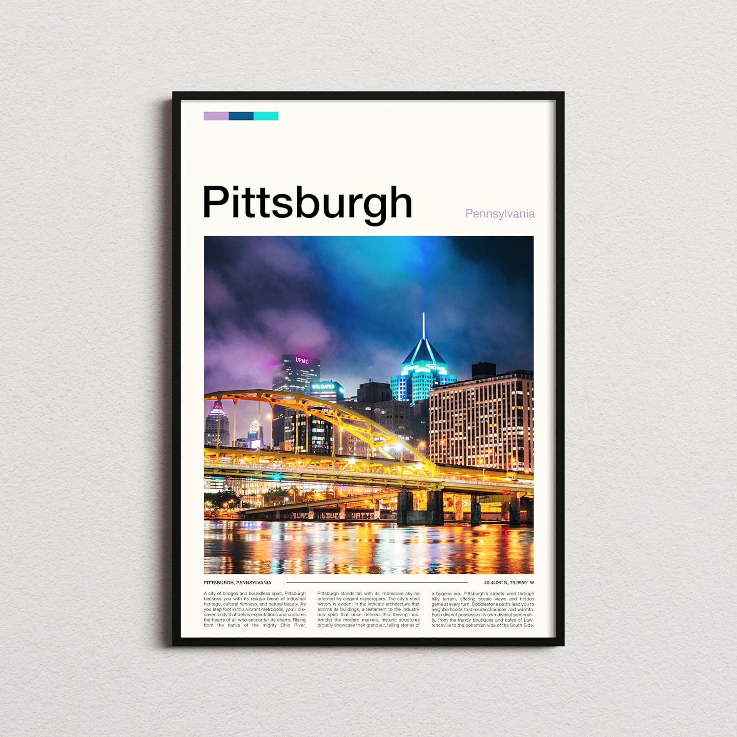 Amazon.com: Pittsburgh Print, Pittsburgh Poster, Pittsburgh Wall Art ...