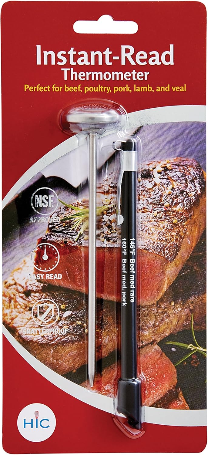 Amazon.com: HIC Kitchen Roasting Instant-Read Meat Thermometer ...