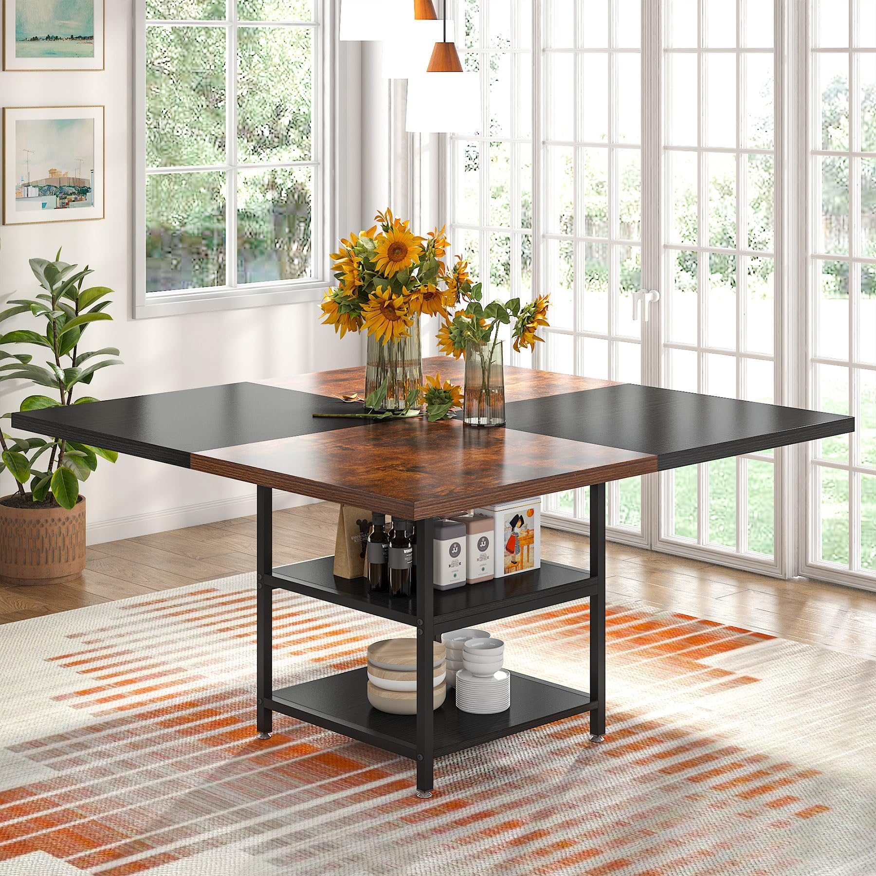 Amazon.com - Tribesigns Round Dining Table for 4, 47 Inch Modern ...