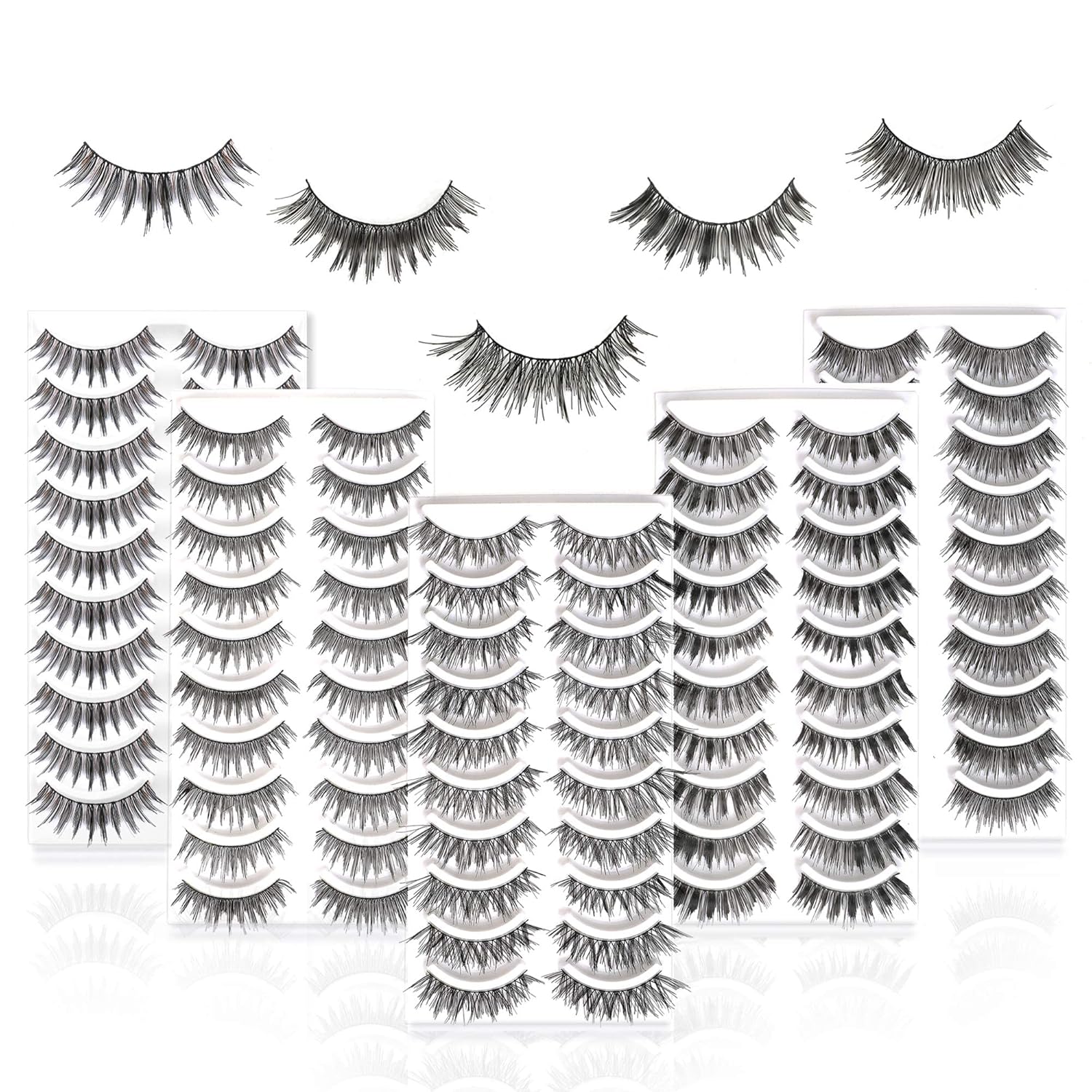 Amazon.com: 50 Pairs 5 Styles MUSELASH False eyelashes set professional ...