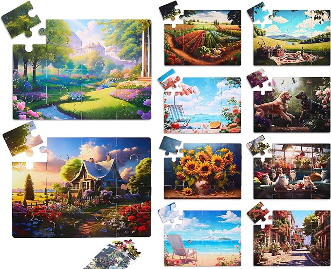 Amazon.com: Syhood 10 Pack 16 Large Piece Puzzles for Seniors with ...