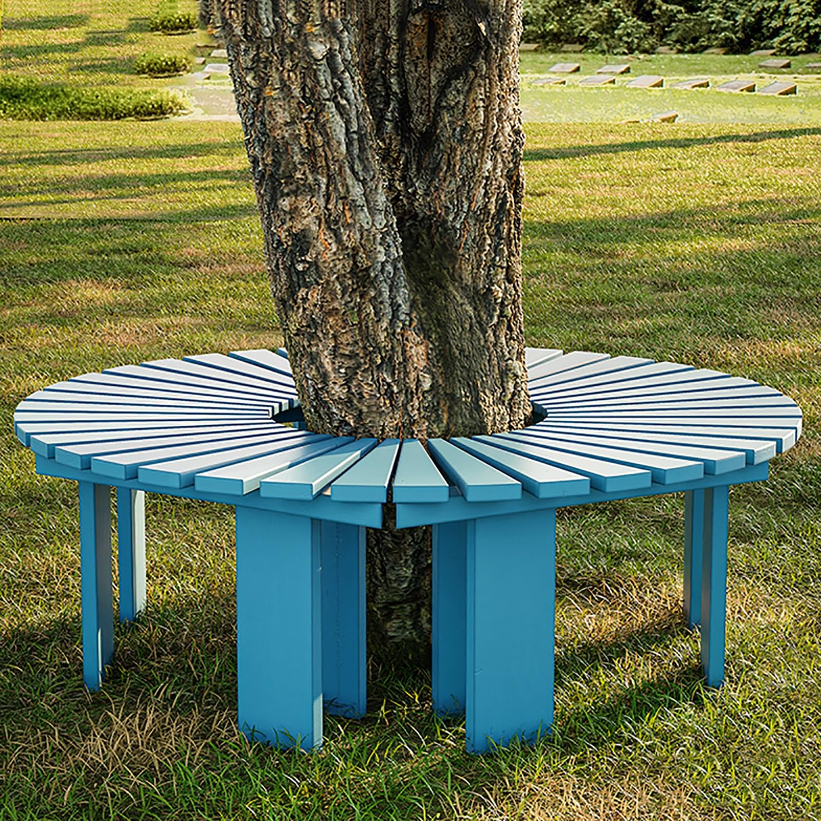 Garden Benches Around Trees