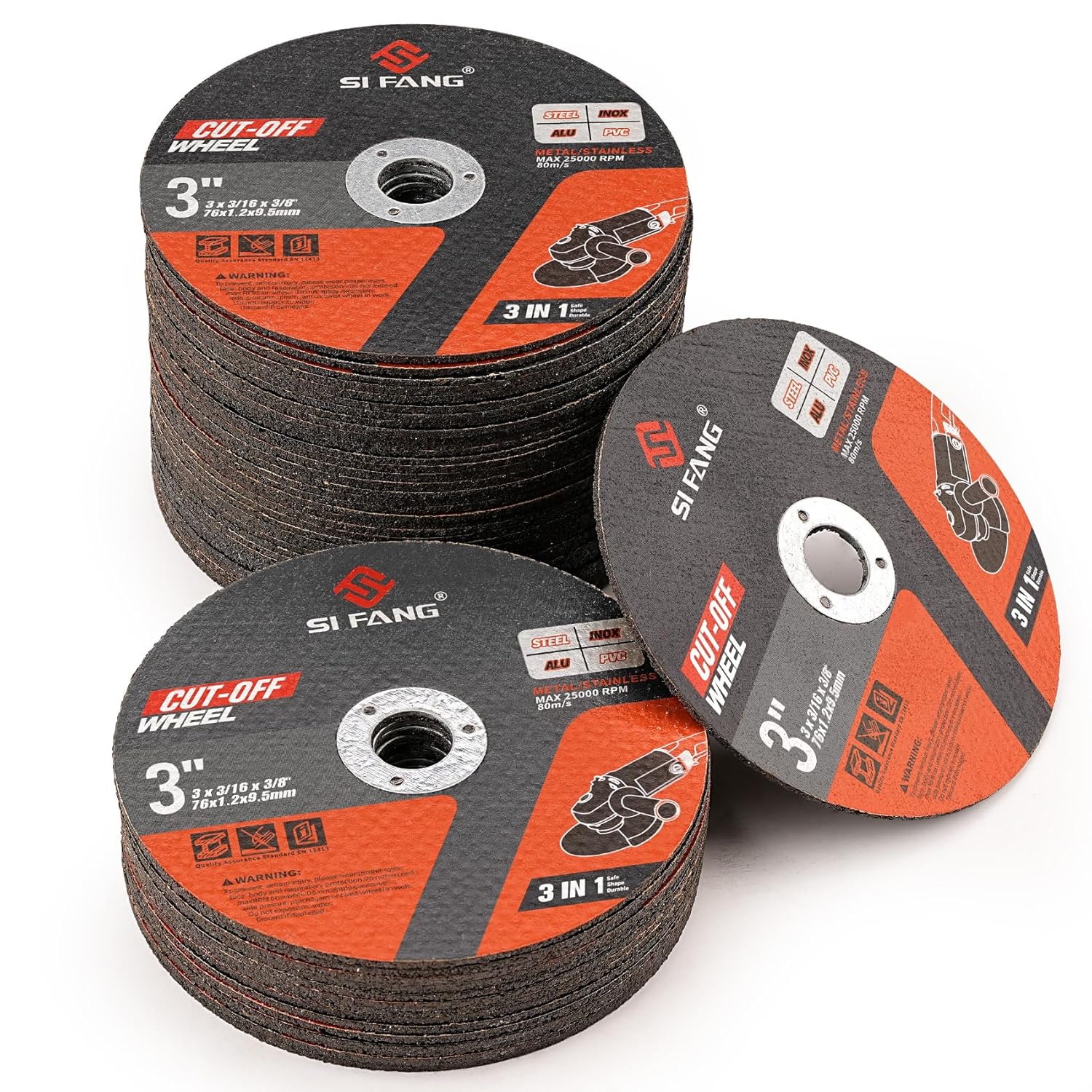 50 Pack 3 inch Cut Off Wheels 3/8'' Arbor Cutting Disc Cutting All ...