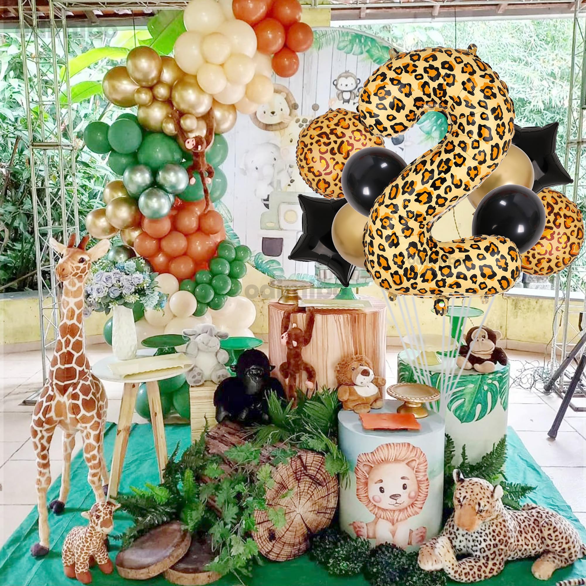 Cheetah Birthday Decorations Leopard Print Number 2 Balloons Birthday